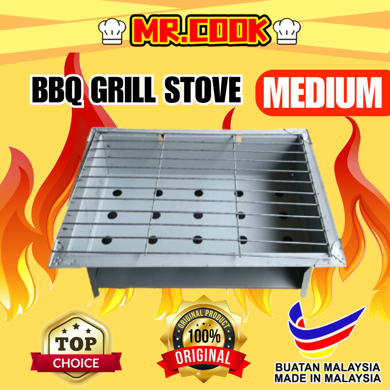 [MR.COOK] BBQ Grill Small Steel Classic Charcoal Barbeque Camping ...