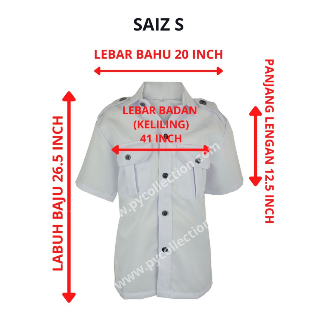 PBSM - UNIFORM KADET PERSATUAN BULAN SABIT MERAH ( LENGAN PENDEK FULL ...