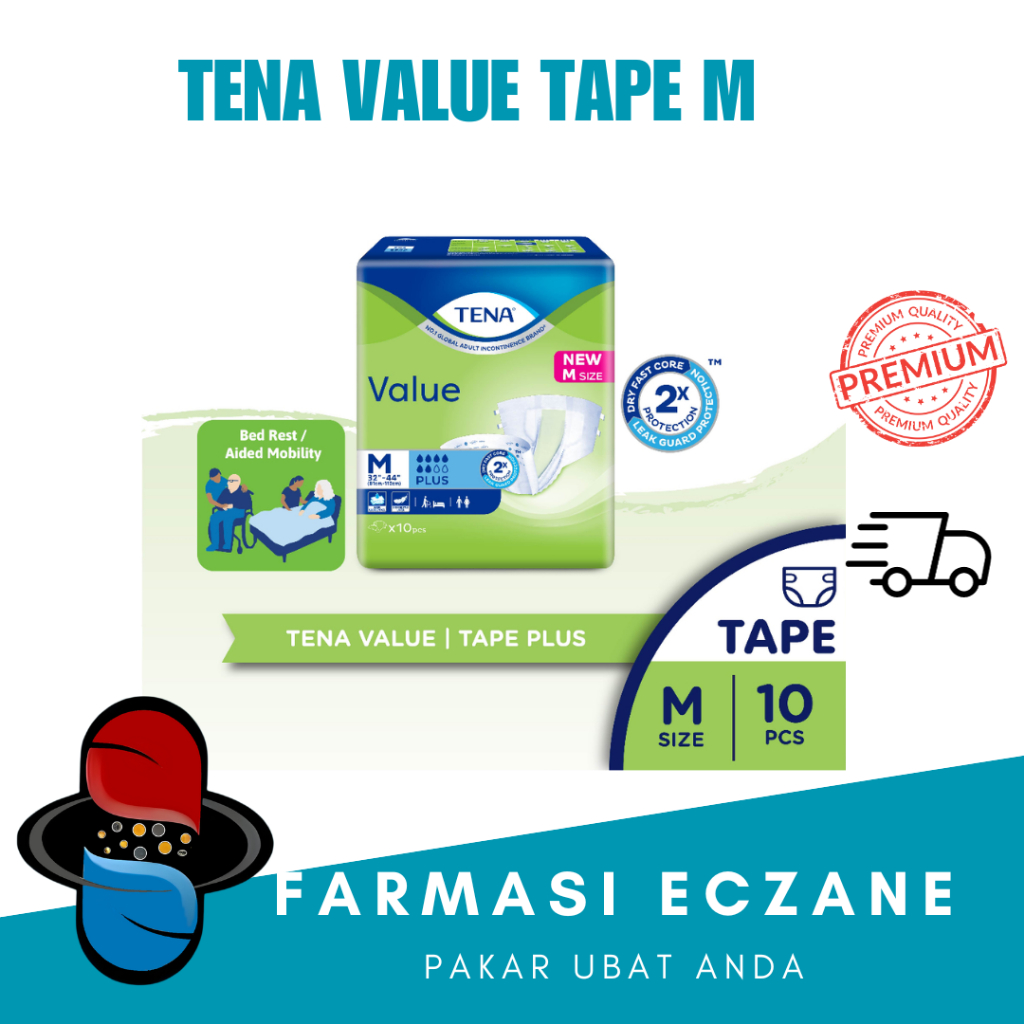 TENA VALUE TAPE SIZE M 10 PCS | Shopee Malaysia