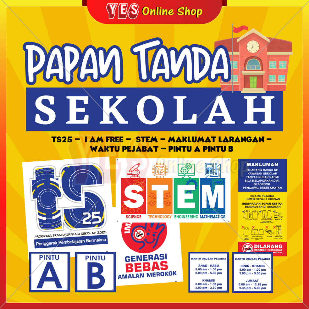 [TERKINI 2025] PAPAN TANDA untuk KEGUNAAN SEKOLAH KPM KKM TS25 IMFree ...