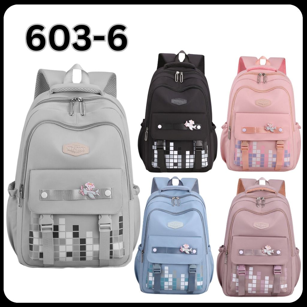 603-6 #Korea Backpack High Quality ( Beg Sekolah / School Bag / Beg ...
