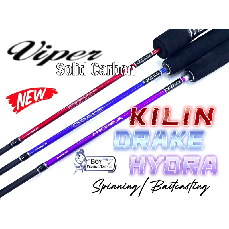 2023 NEW Viper Hydra Drake Kilin Solid Carbon Light Jigging Rod Fishing ...