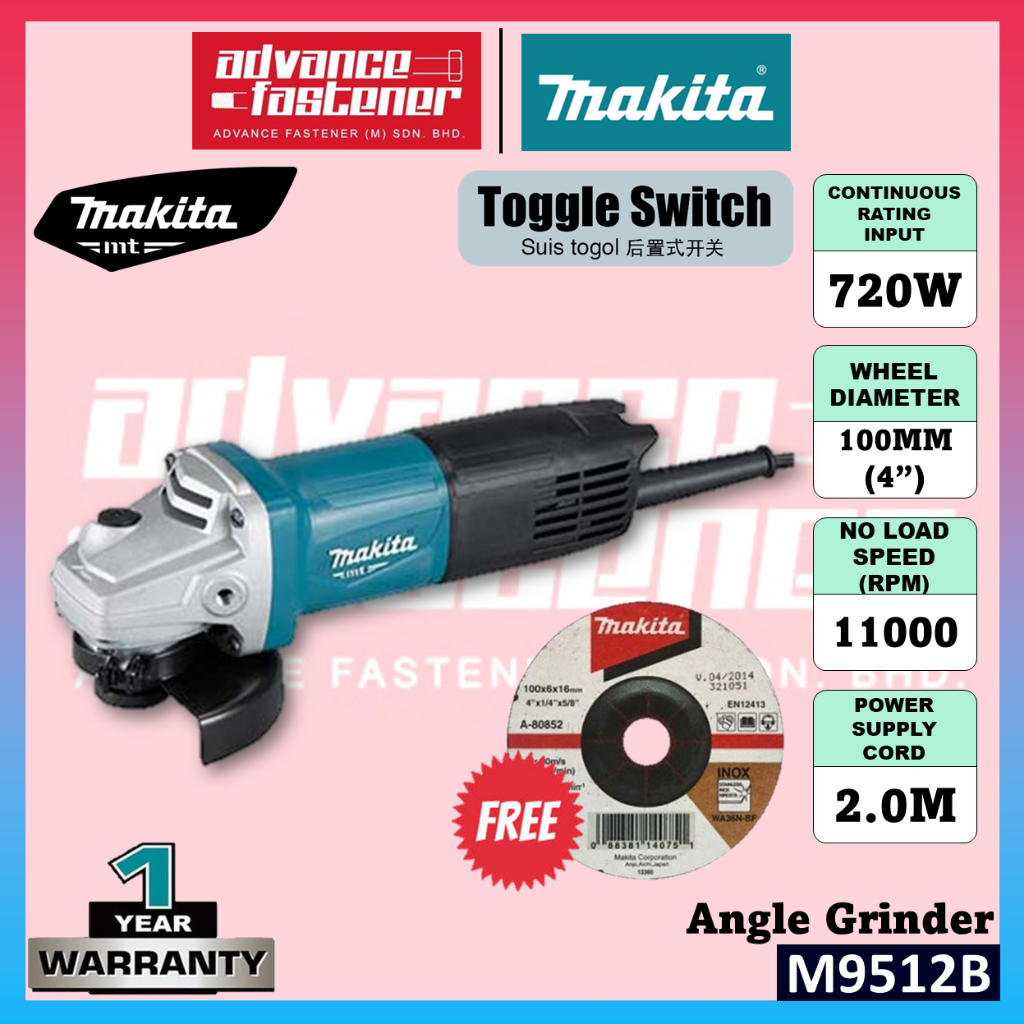 MAKITA MT Series M9512B Angle Grinder 100MM (4") | Shopee Malaysia