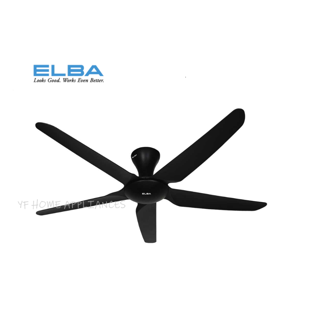 ELBA DC CEILING FAN 56" LUNA ECF-N5610(BK)5 ABS Blades-Remote ...