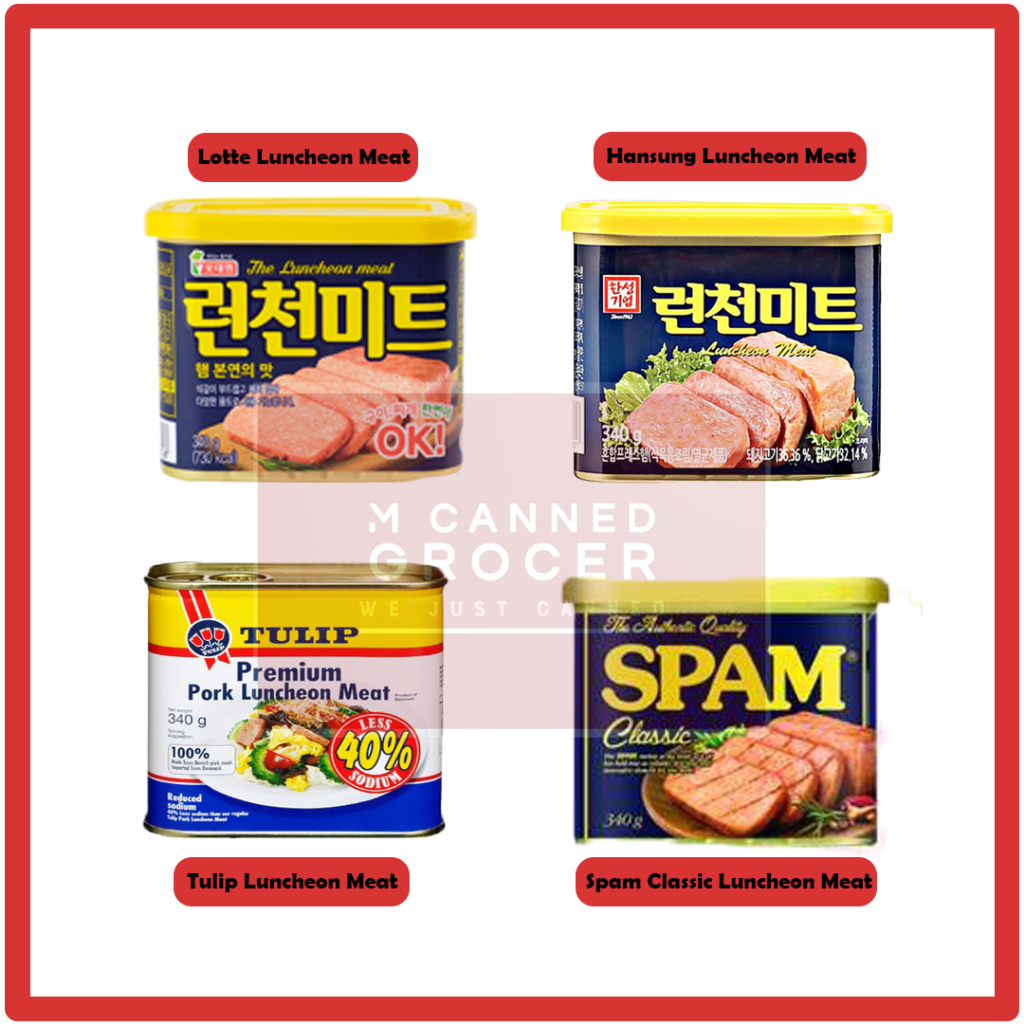 Korea LOTTE *SPAM*HANSUNG*TULIP Luncheon Meat 韩国乐天午餐肉 198G/340g/360G ...