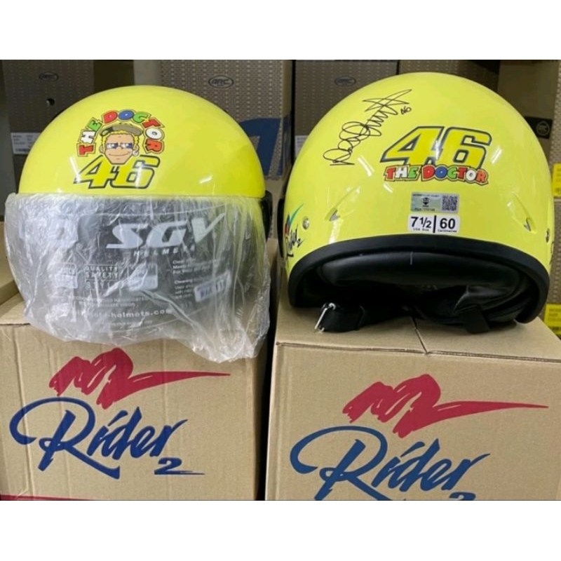 ️ Ready Stok ️ 46 Yellow Original SGV Rider 2 Helmet sama design size ...