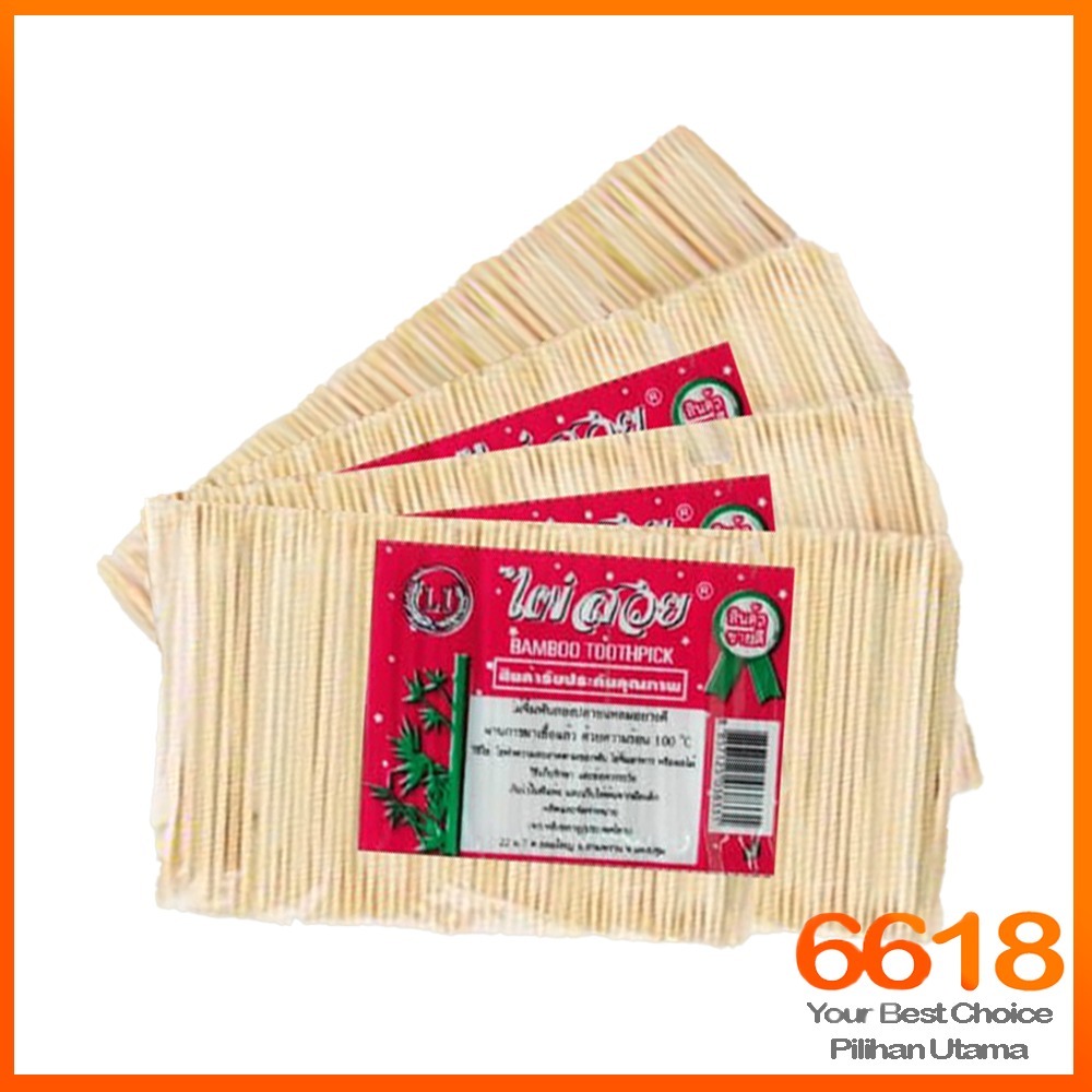 Pencungkil Cungkil Gigi Tersekat Makanan Lidi Buah Bamboo Toothpick ...