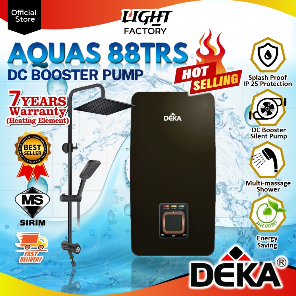 🔥NEW MODEL🔥DEKA Aquas 88TRS DC Booster Silent Inverter Pump Instant Heat Water Heater with ...