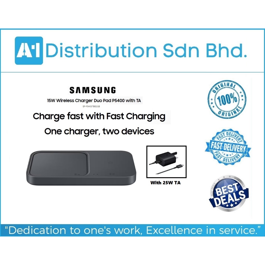 Samsung 15W Wireless Charger Duo Pad P5400 (100% Original SME Malaysia) | Shopee Malaysia