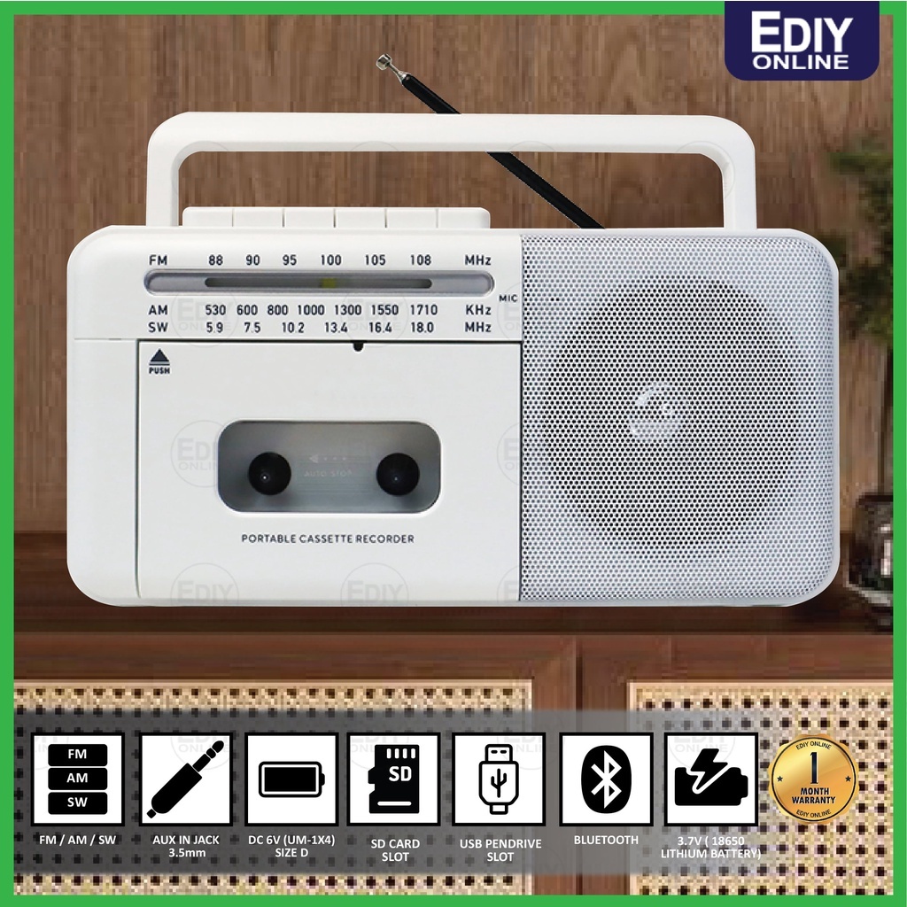 【NEW】MUJI STYLE PORTABLE RECHARGEABLE MINIMALIST CASSETTE PLAYER ...