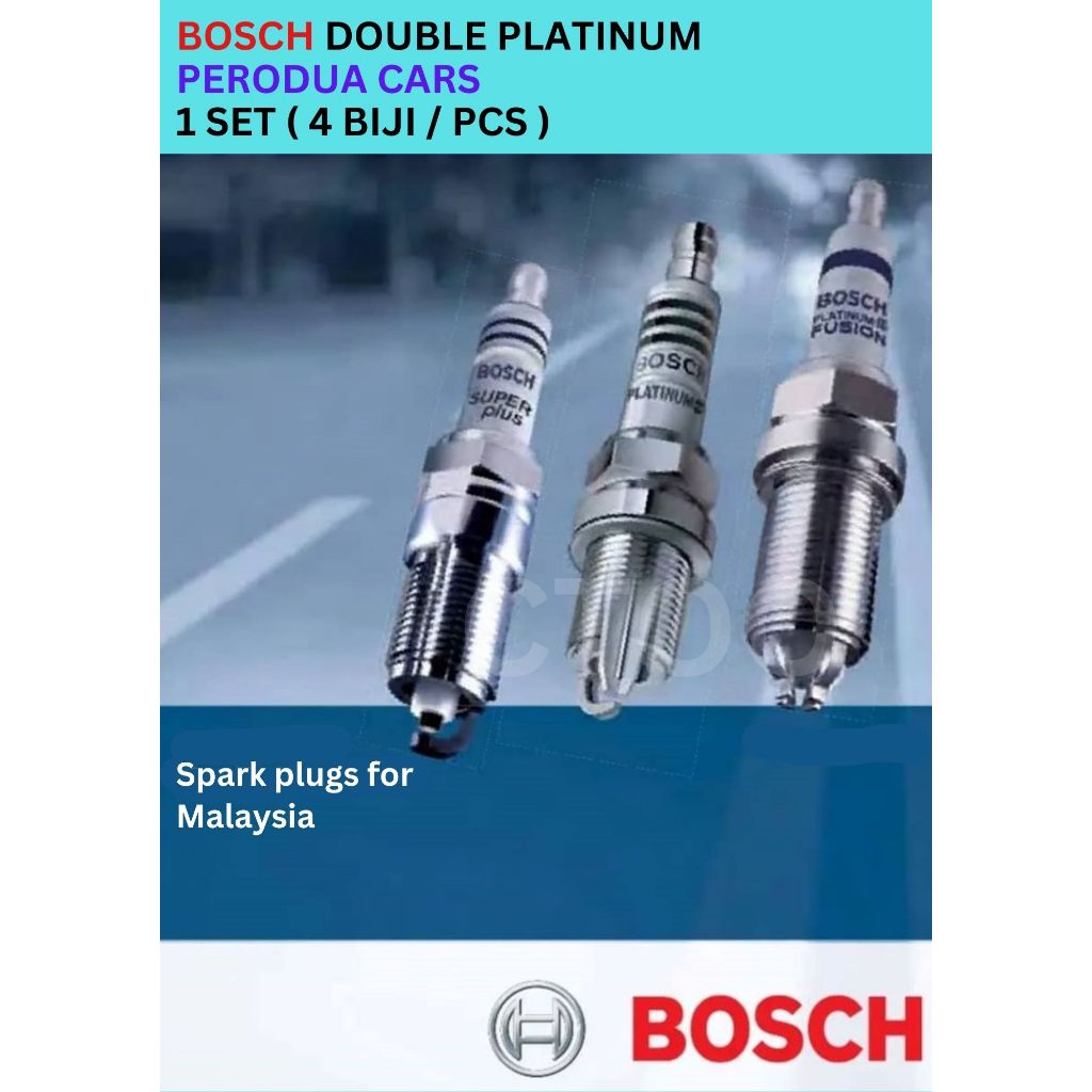 DDPV BOSCH Spark Plug DOUBLE PLATINUM Perodua Bezza 1.3 / Myvi 2018 ...