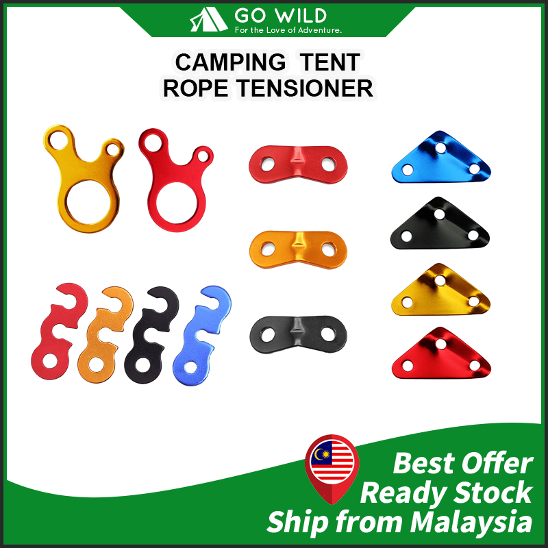 (Buy 3 Free 1) Aluminium Tent Paracord Rope Tensioner Penegang Tali ...