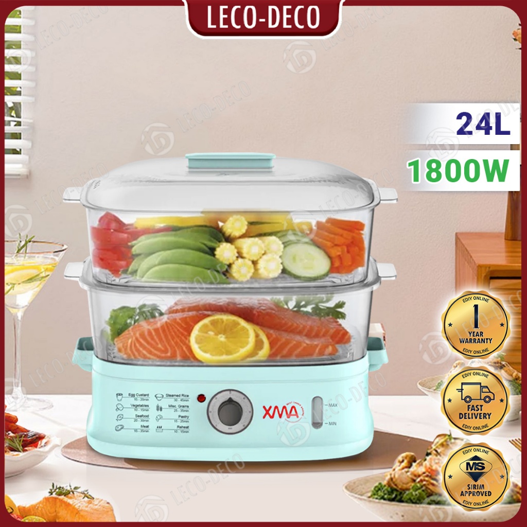 XMA ( 24L ) 2 TIER BIG ELECTRIC FOOD STEAMER WITH TIMER XFS-24L SIRIM ...