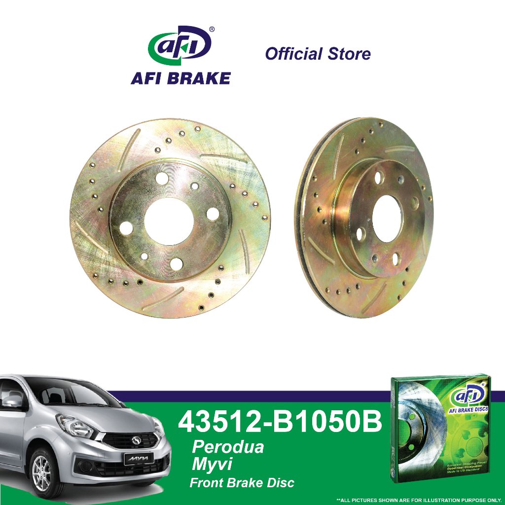 Afi Brake Front Disc Rotor - Perodua Myvi - 43512-B1050B (1 set ...
