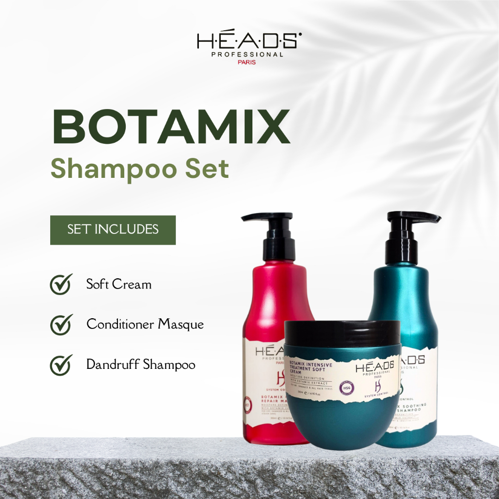 HEADS Botamix Shampoo Set for Hair Loss Dandruff Dry Repair Damage Oily ...