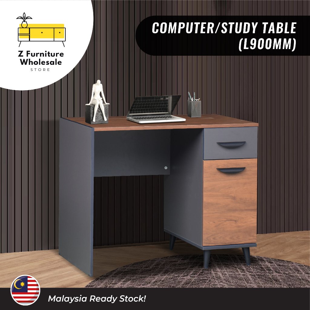 Melamine Executive Office Desk With Drawer & Filing Cabinet Study Table ...