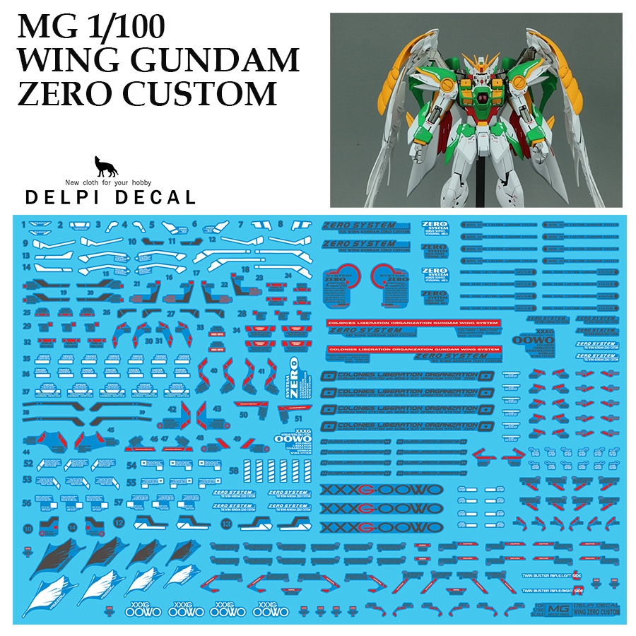 [DELPI DECAL] 277 MG 1/100 WING GUNDAM ZERO CUSTOM GUNDAM WATER SLIDE ...