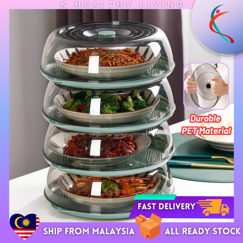 【READY STOCK】Stackable Food Cover Transparent Food Insulation Dustproof ...