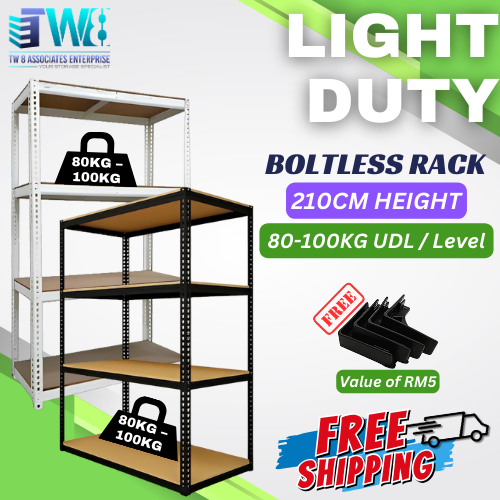 210cm HEIGHT Light Duty Boltless Rack Rak Besi Store Multipurpose Rack ...