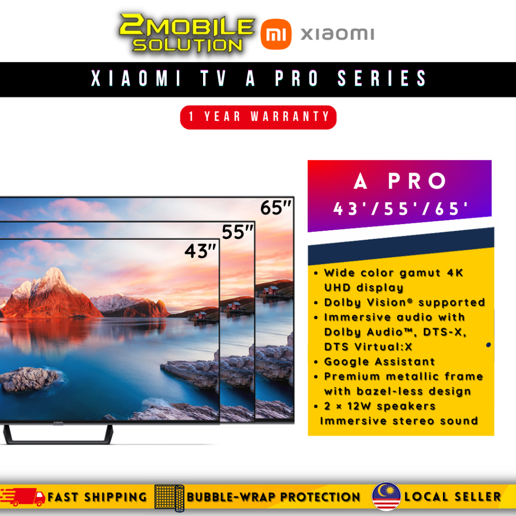 XIAOMI Smart TV A Pro 43''/55''/65'' [4K UHD HDR10 I Dolby Vision® I ...