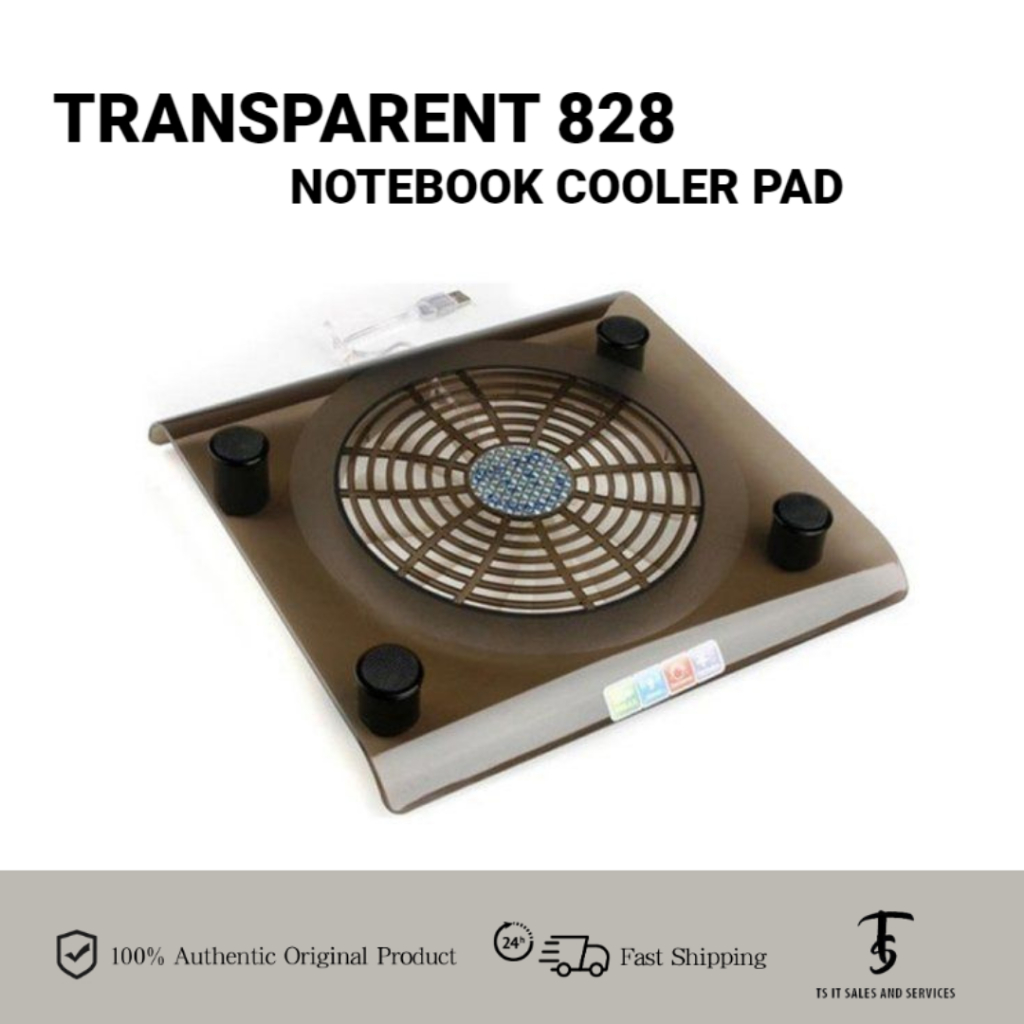 Transparent 828 Notebook Cooler Pad / Cooling Fan, Kipas Laptop atau ...