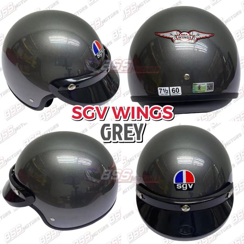 New SGV Wing Helmet 3 Button Topi Keledar SGV Helmet Steng Separuh L ...