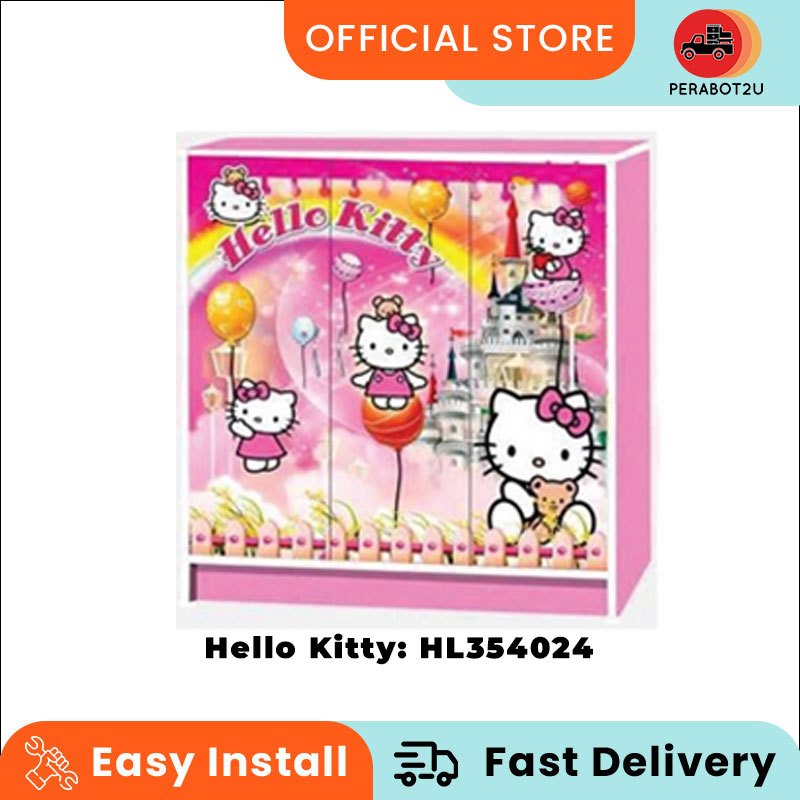 P2U Almari Kartun 3 Pintu / Cartoon Wardrobe / Almari Kartun Kanak ...