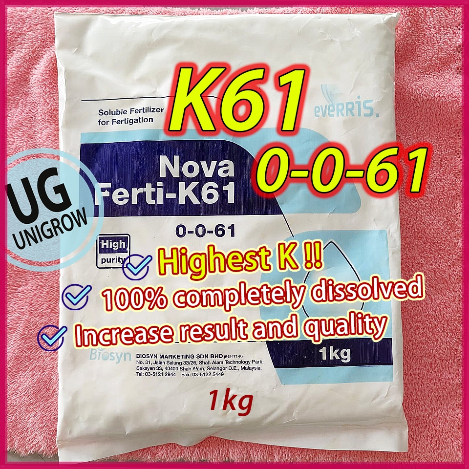 (1kg) Nova Ferti-K61 NPK 0-0-61 Pure K (Kalium / Potassium) Biosyn ...