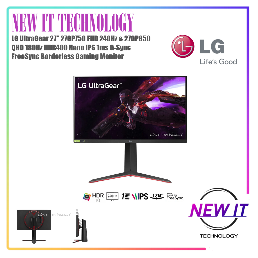 LG UltraGear 27" 27GP750 FHD 240Hz IPS & 27GP850 QHD 180Hz Nano IPS ...