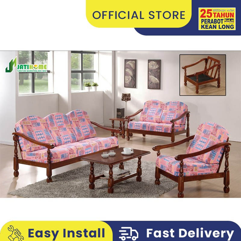 KLSB Sofa Settee/Sofa/Sofa Kayu Model Lama/Sofa1+2+3+Coffee Table ...