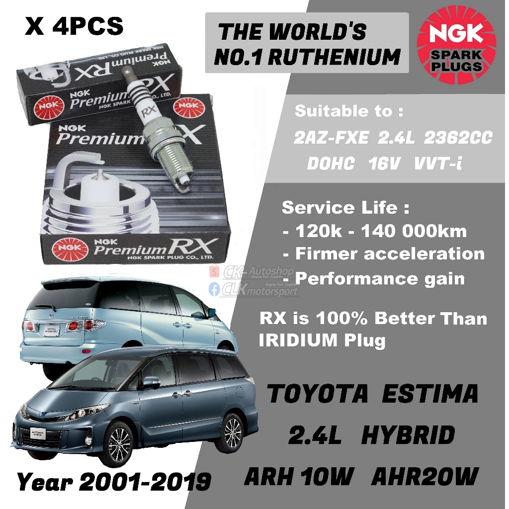 NGK Premium RX Spark Plug - Toyota Estima Hybrid AHR10 AHR20 2.4L ...