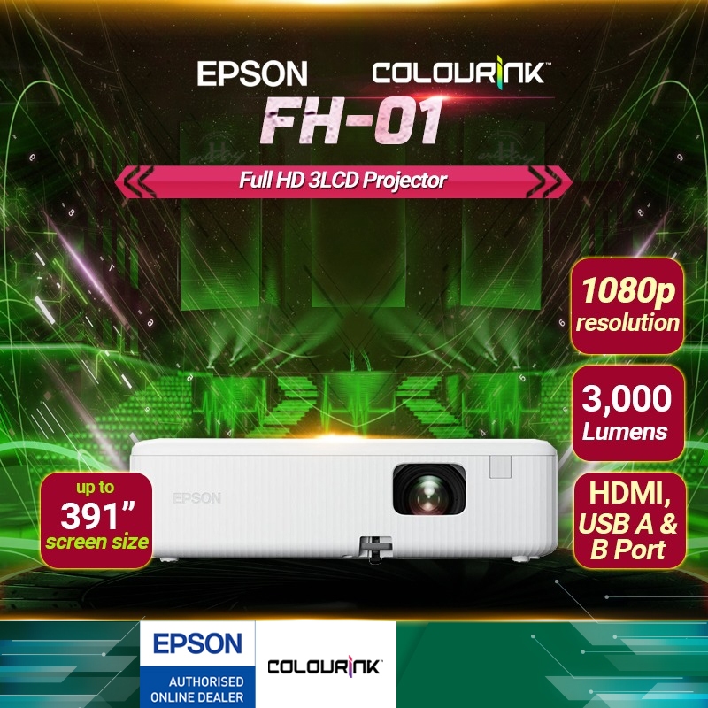 EPSON CO-FH01 SMART PROJECTOR l LARGE SCREEN PROJECTION UP TO 391 ...