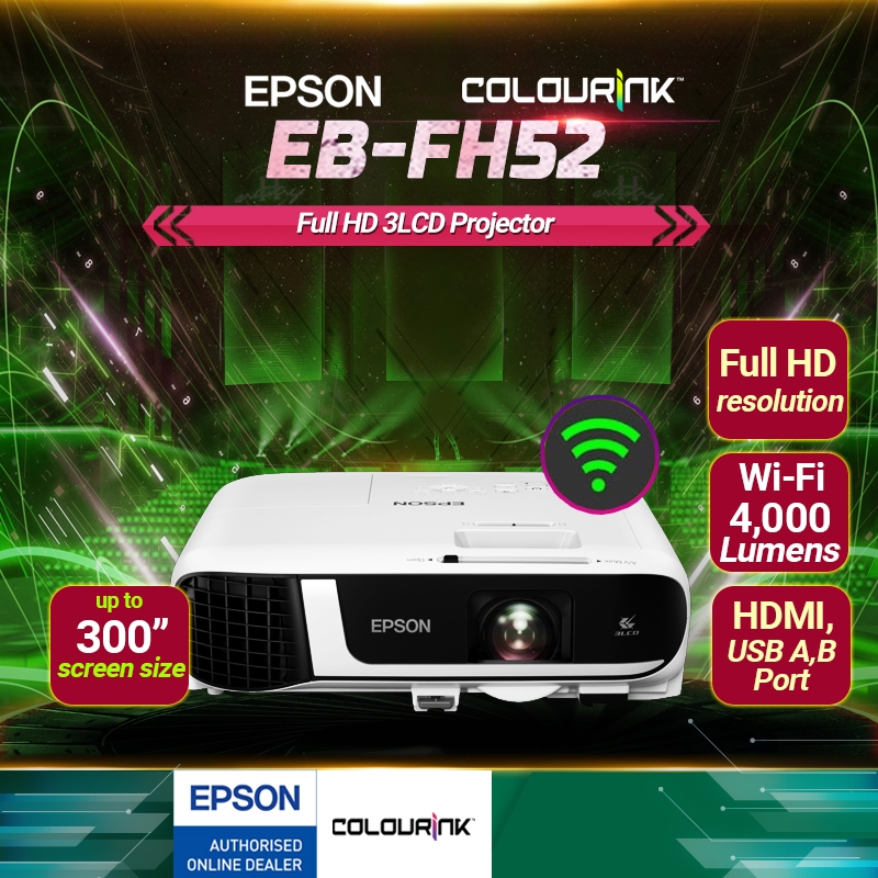 Epson EB-FH52 Full HD 3LCD WUXGA FHD 4000 Lumens Business Data HDMI Projector | Shopee Malaysia