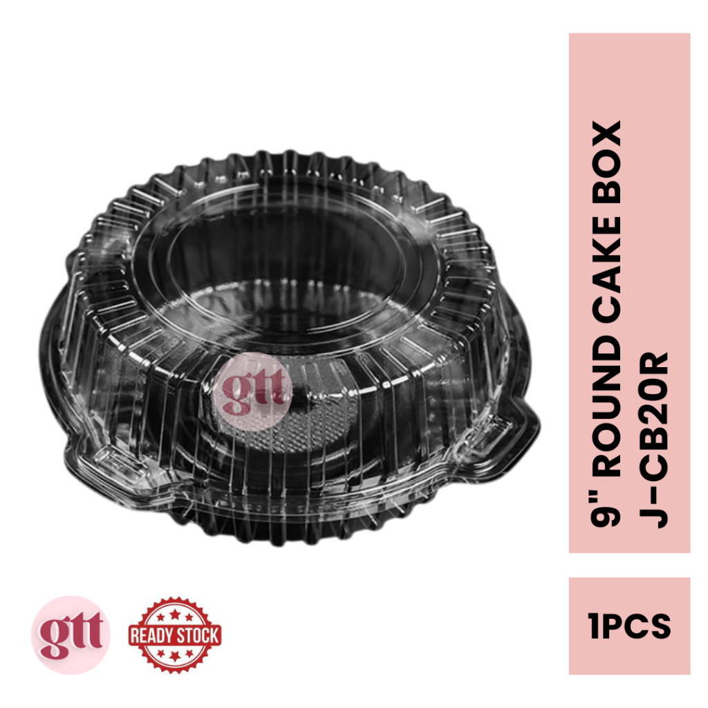 J-CB20R 9" OPS ROUND PLASTIC CONTAINER WITH COVER 长方形蛋糕盒圆形烘培塑料打包盒高透明西点 ...