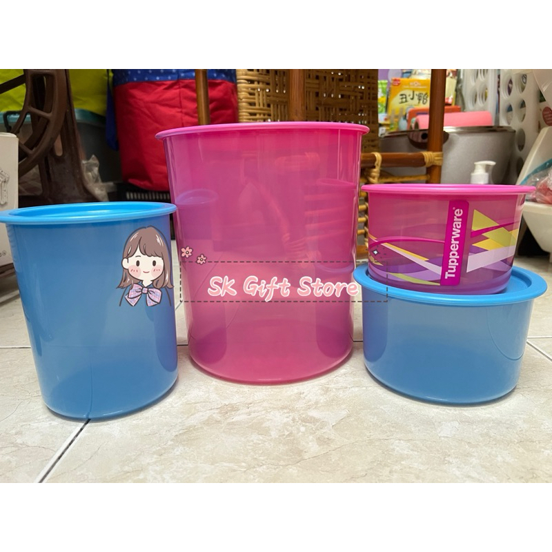 Tupperware one touch Canister Topper 600ml, 950ml 1.25L, 4.3L | Shopee Malaysia