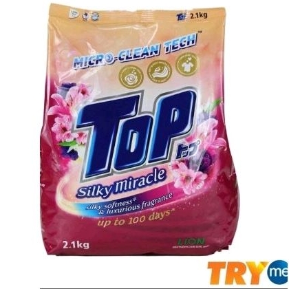 Top Powder Detergent laundry Silky Miracle Micro clean 2.1 kg(parfum ...