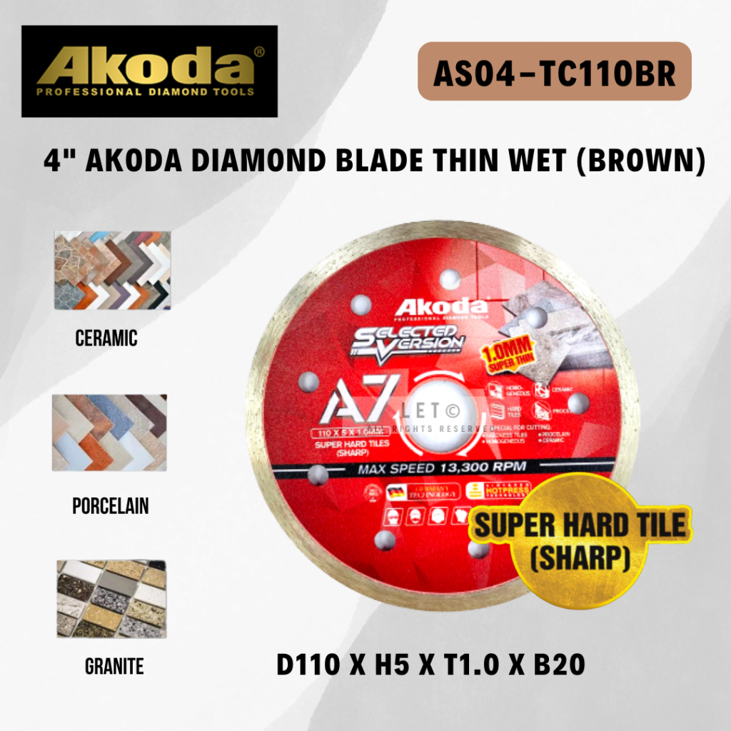 AKODA SELECTED VERSION DIAMOND CUTTING BLADE - 4" (NEW PACKAGING ...