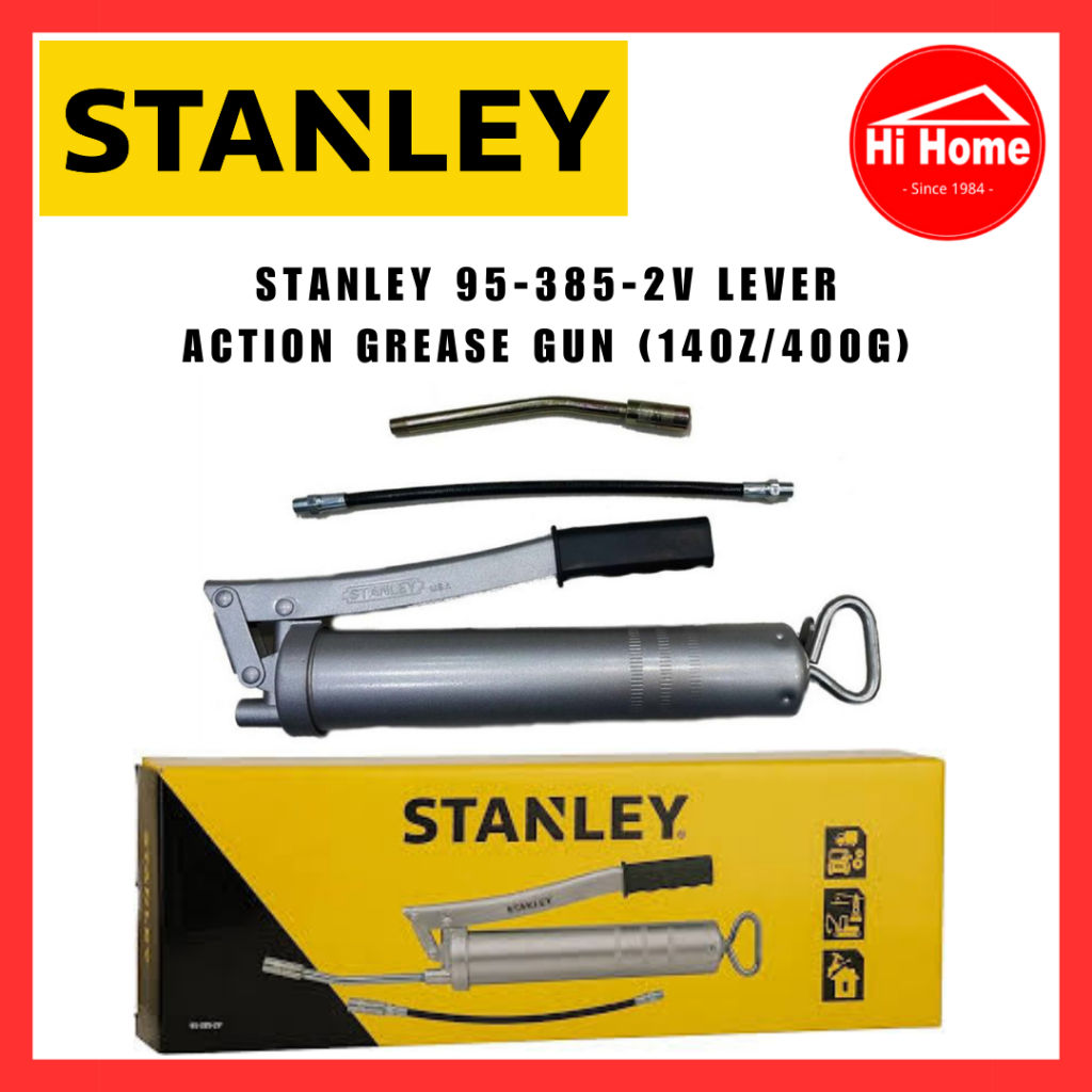 STANLEY 95-385-2V Lever Action Manual Hand Pump Grease Gun 14oz/400g ...