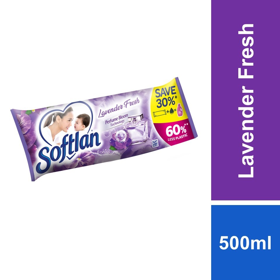 Softlan Fabric Softener Lavender Fresh Refill Concentrate Pouch 500ml ...