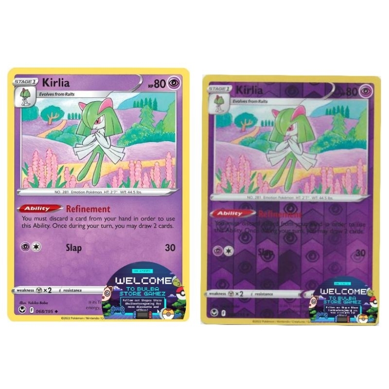 Kirlia 068/195 SWSH12 Silver Tempest NA / Reverse Holo Pokémon TCG Card ...