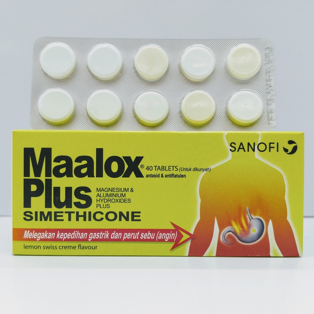 MAALOX PLUS CHEWABLE 25MG TAB 40'S | ANTACID | Shopee Malaysia