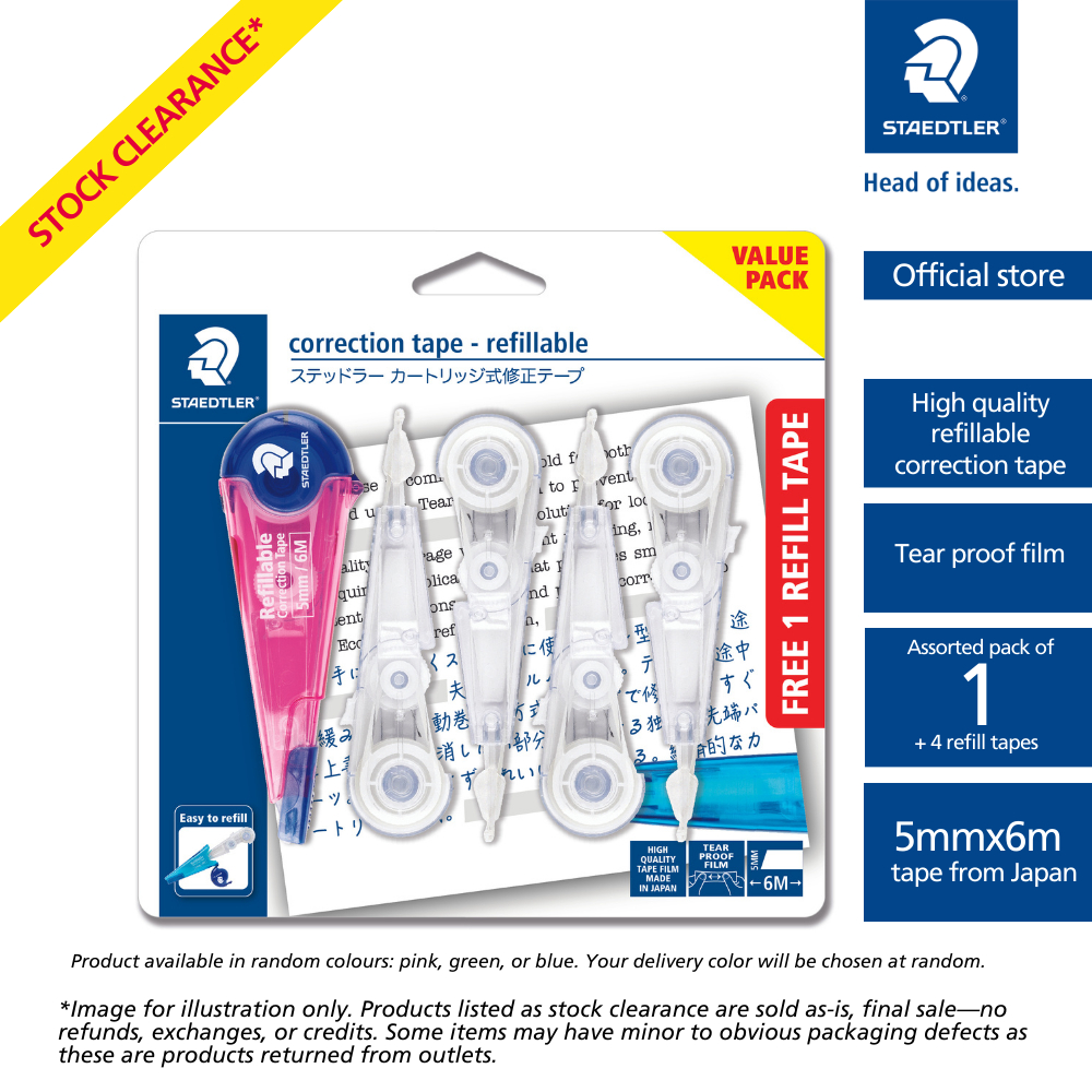 STOCK CLEARANCE - Correction Tape Refillable (Set with 4 Refills) | Shopee Malaysia