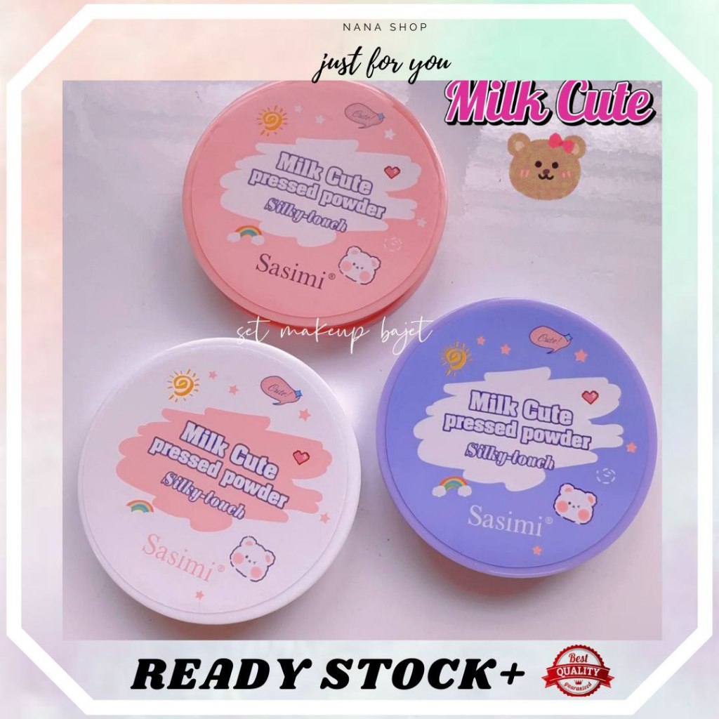 (READY STOCK)MILK CUTE POWDER BEDAK COMPACT SET BEDAK COMPACT SET SET ...