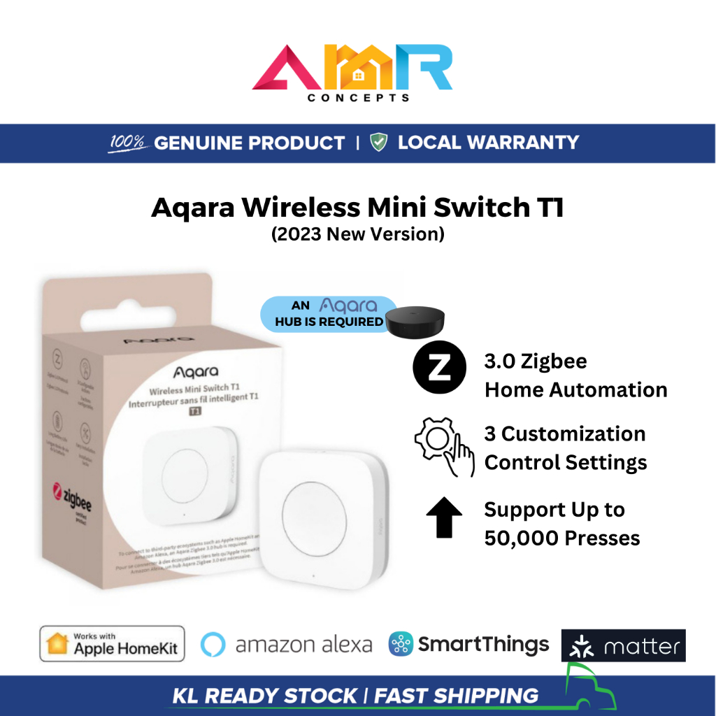 Aqara Wireless Mini Switch T1 One Button Control App Control Smart Home ...