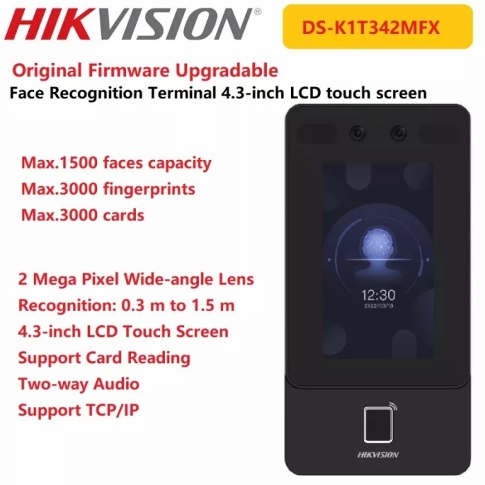 Hikvision DS-K1T342MFX Hikvision Face Recognition Access Control ...