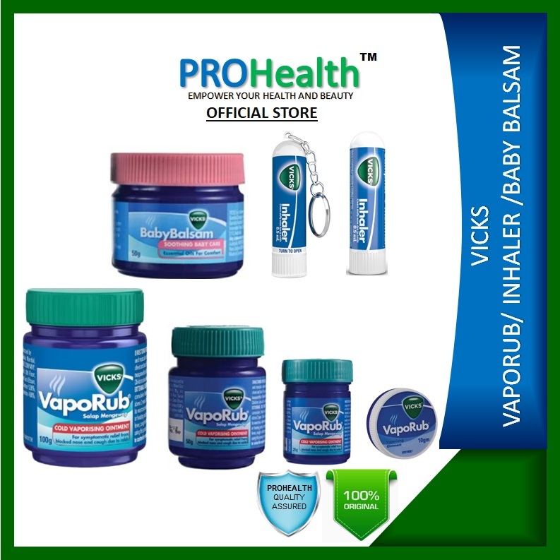 VICKS VAPORUB COLD VAPORISING OINTMENT 10G / 25G / 50G / BABY BALSAM ...
