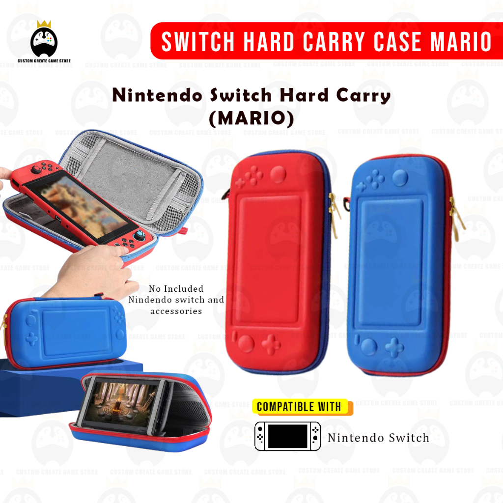 Nintendo Switch Hard Carry Bag Nintendo Switch Case MARIO Blue and Red ...