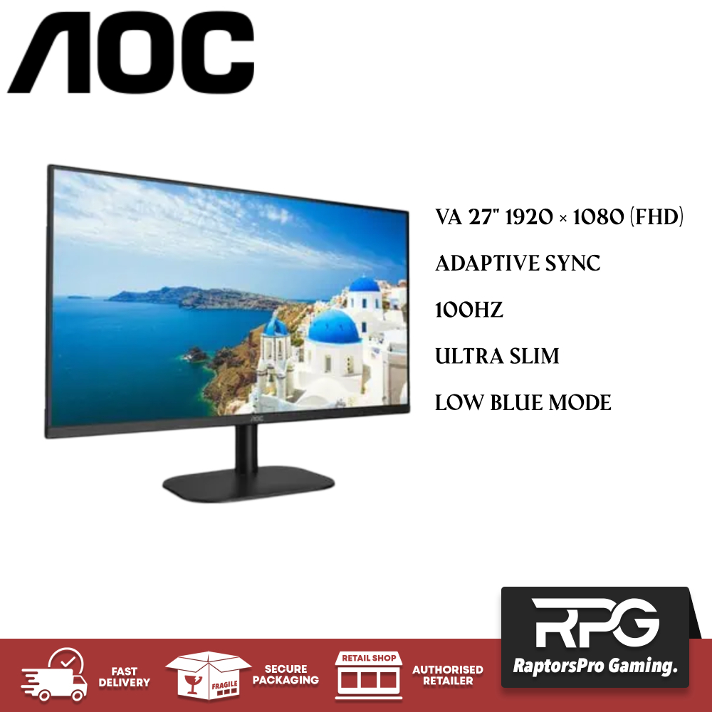 (READY STOCK) AOC 27B2HM2 27" VA WIDE VIEW ULTRA SLIM 4MS 100Hz FULL HD ...