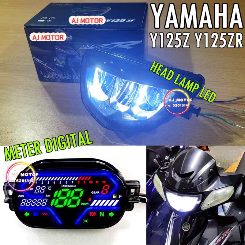 YAMAHA Y125Z Y125ZR HEAD LAMP LED / DIGITAL METER 125 125Z 125ZR Y125 LAMPU DEPAN TAIL BRAKE ...