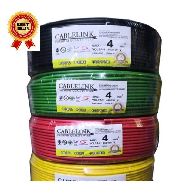 Sirim Cable Link 4MM Pure Copper 100% Insulated Pvc Cable Wiring Plug ...